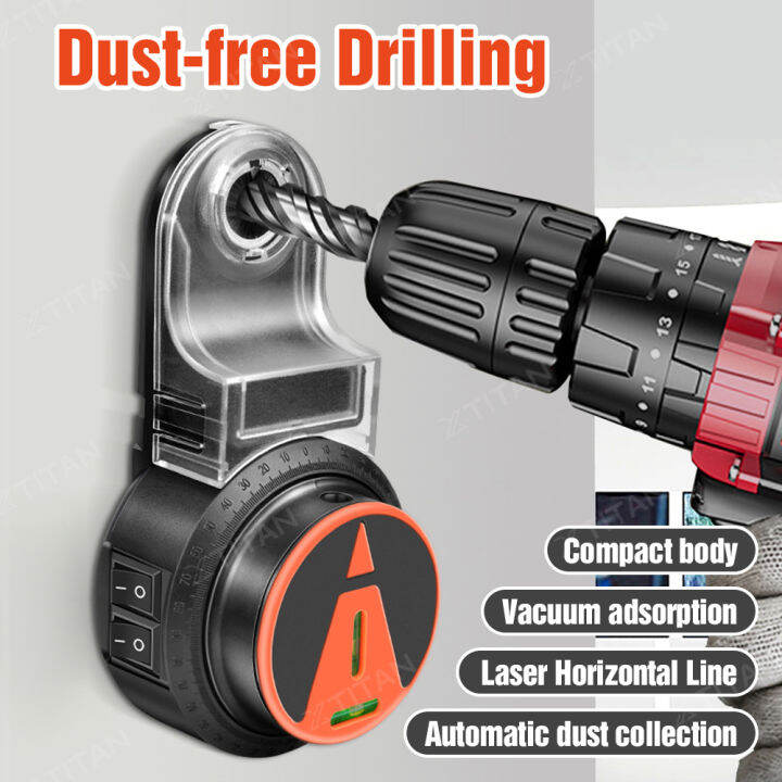 XTITAN 2 In 1 Wall Electric Drilling Dust Collector Laser Level Electric Self-mounting Vacuum ...