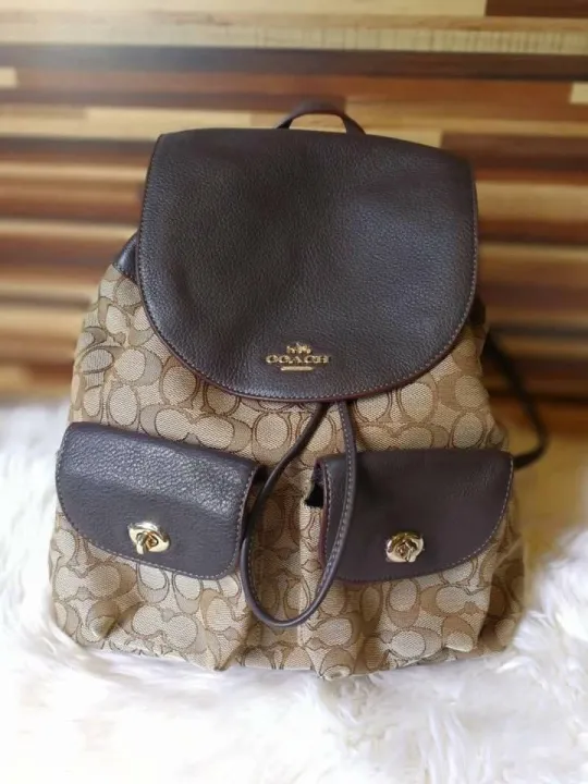 Coach F54795 Billie Backpack In Outline Signature - Khaki Brown | Lazada PH