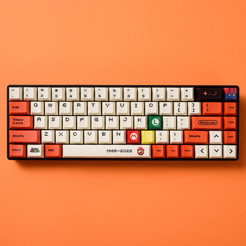 PBT Super Mario Keycaps 122 pieces Cheery Height Red Keycaps Fits All ...