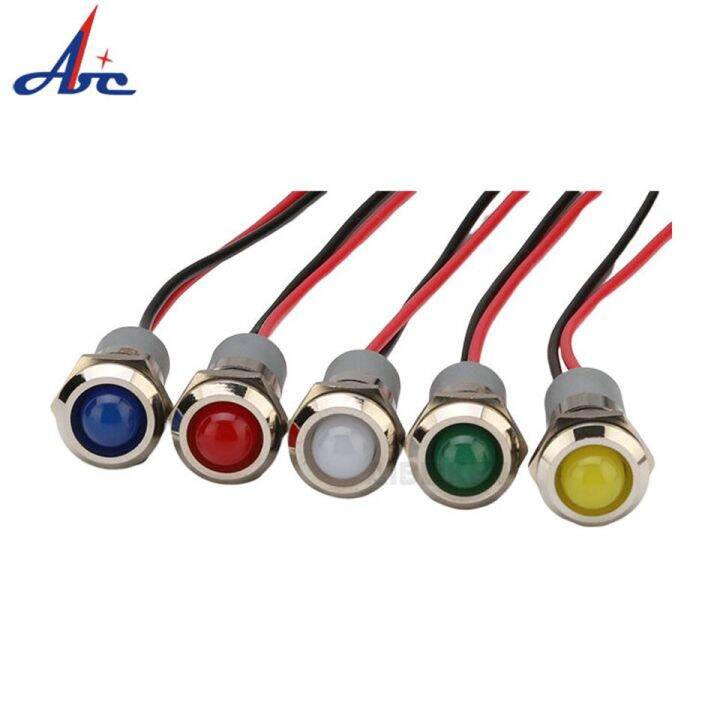 12mm 12V RGB LED Pilot Lamp 150mm Cable Ball Mini Boat Light Waterproof ...