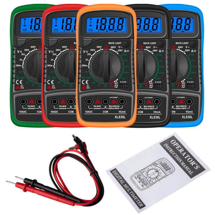 XL830L Handheld Digital Multimeter LCD Backlight Portable AC/DC Ammeter ... XL830L Handheld Digital Multimeter LCD Backlight Portable AC/DC Ammeter ...
