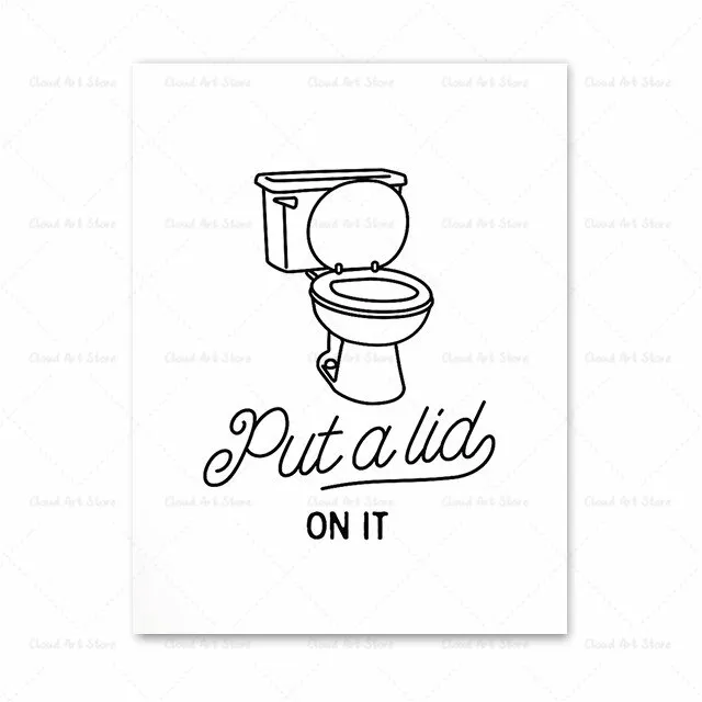 Toilet Paper Flush Potty Sign Poster Canvas Painting Funny Kids ...