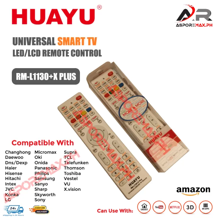 HUAYU RM-L1130+X Plus LED/LCD Universal Smart TV Remote Control | Lazada PH