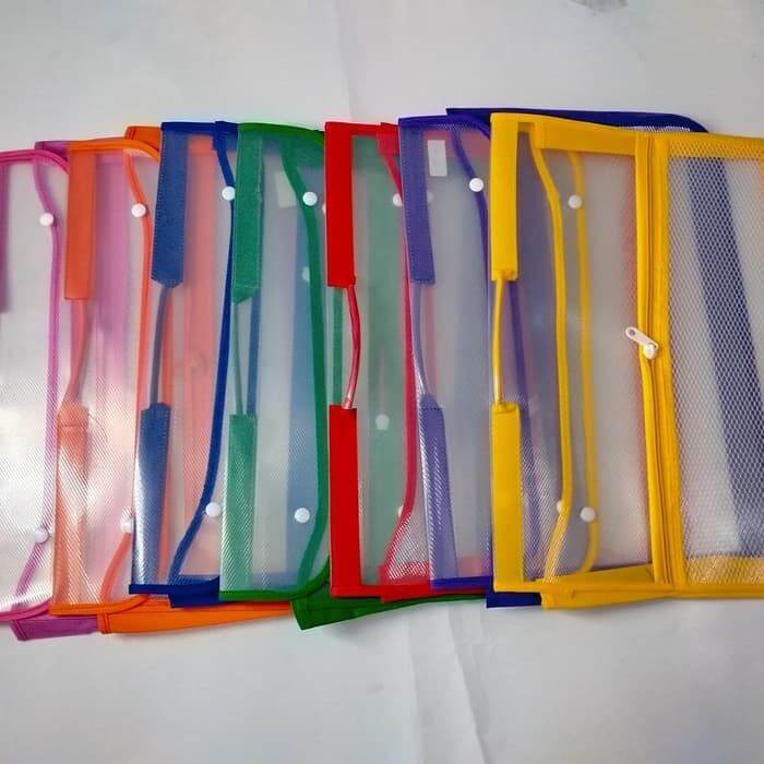 Map Plastik Resleting Jaring Zipper Bag File F4 Tas Dokumen Lazada