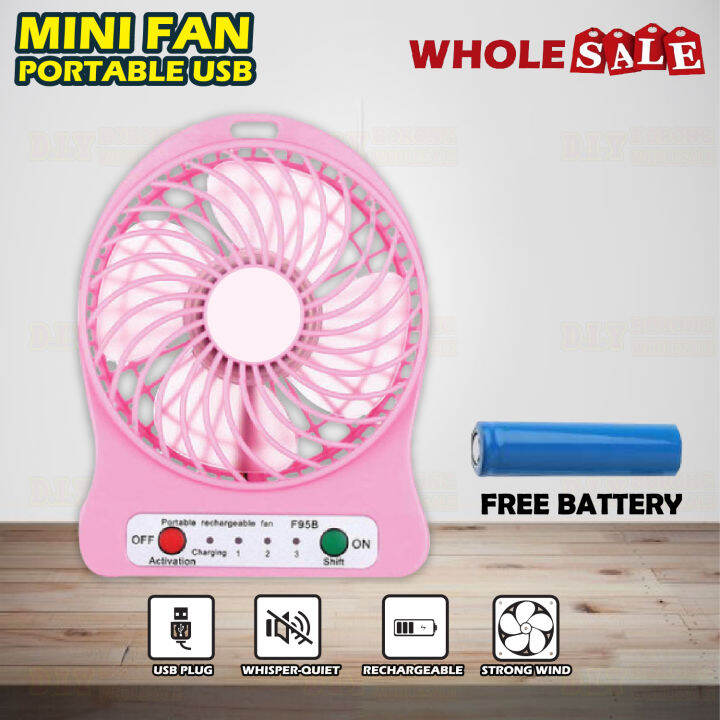 Mini Rechargeable USB Portable Cooler Fan 3 Speeds | Lazada