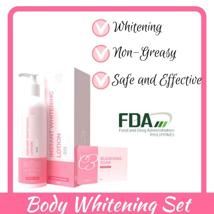 Body Whitening Set | Instant whitening lotion and Bleaching Soap ...