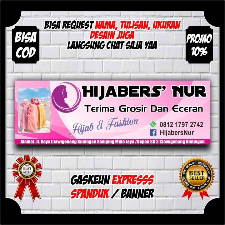 Spanduk Banner Toko Hijab Spanduk Jualan Hijab Kerudung Spanduk Banner ...