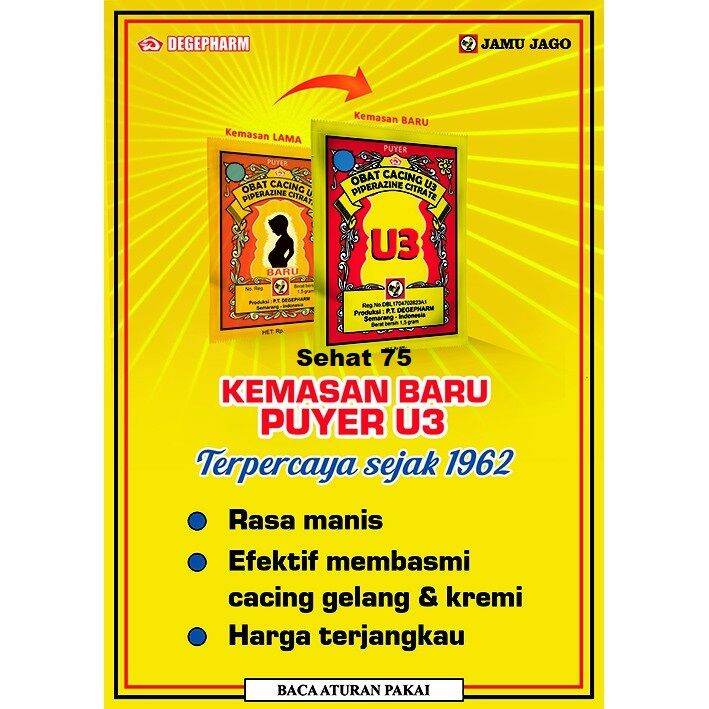 Puyer Obat Cacing U3 Jago 1 Renteng isi 12 Pcs | Lazada Indonesia