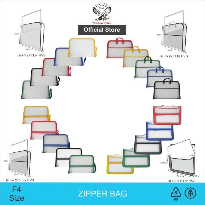 Eagle Zipper Bag F4 Map Zipper Map Tas 2 Kancing Map Plastik