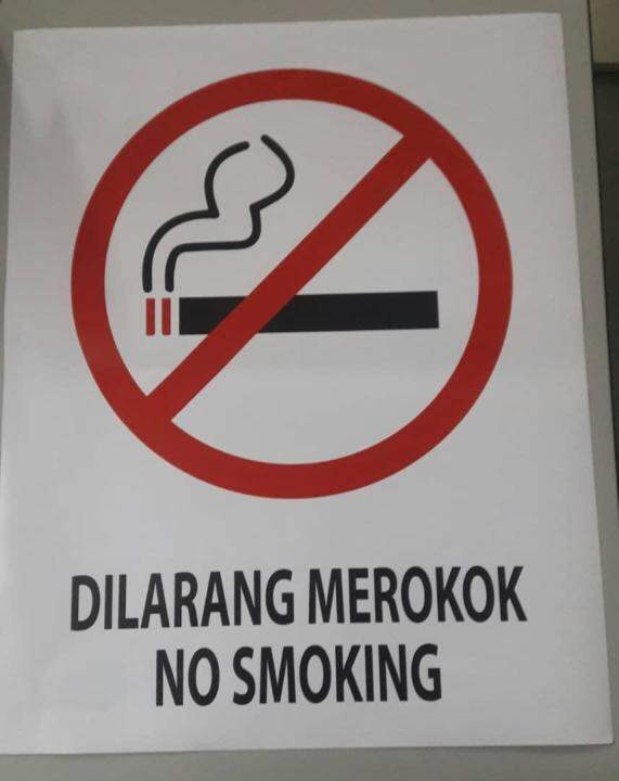 No Smoking/Dilarang Merokok Sign(PVC STICKER) Rasmi/Official | Lazada