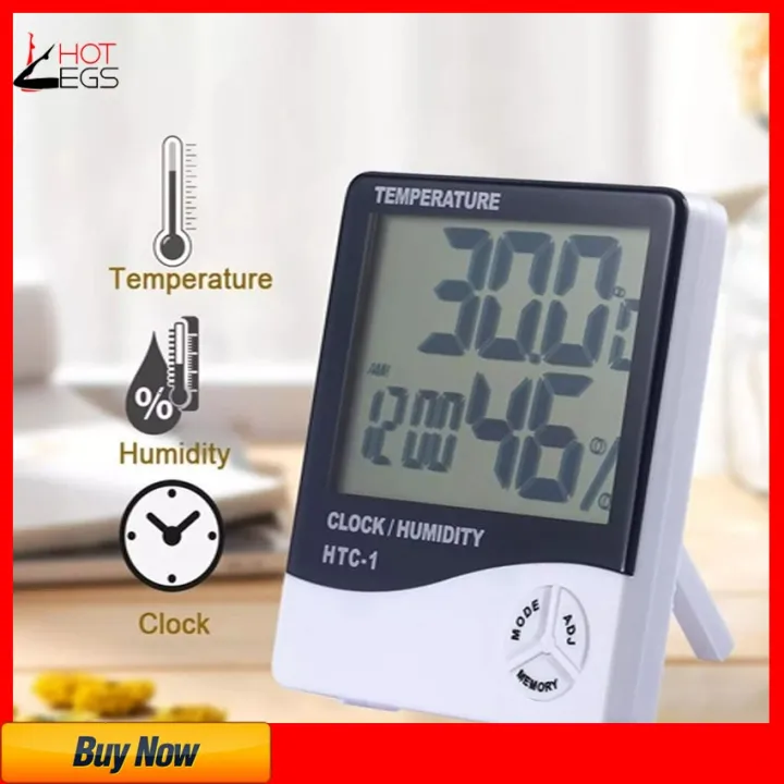 clock digital HTC-1 Digital LCD Temperature Humidity Meter Clock ...