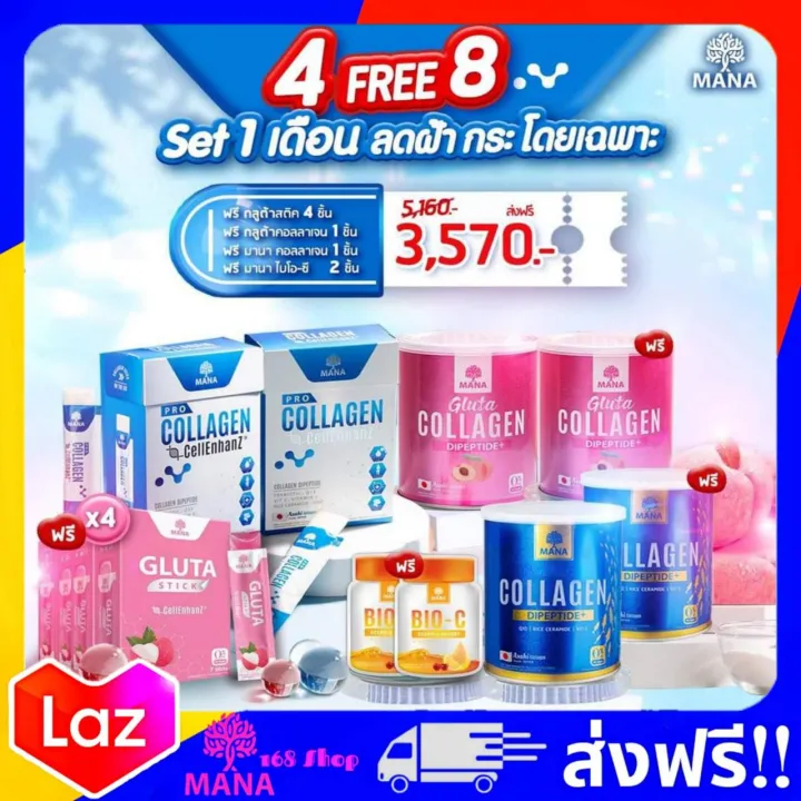 Mana Collagen มานาคอลลาเจน มานากลู ของแท้ โปรคอลลาเจน มานา MANA Gluta ...