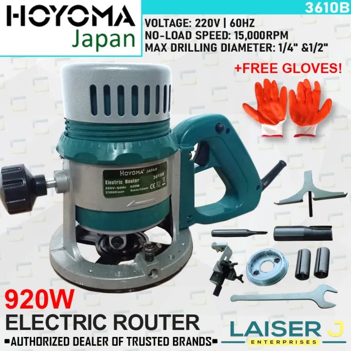 Hoyoma Electric Router 920W 3610B with Complete Accessories +FREE ...