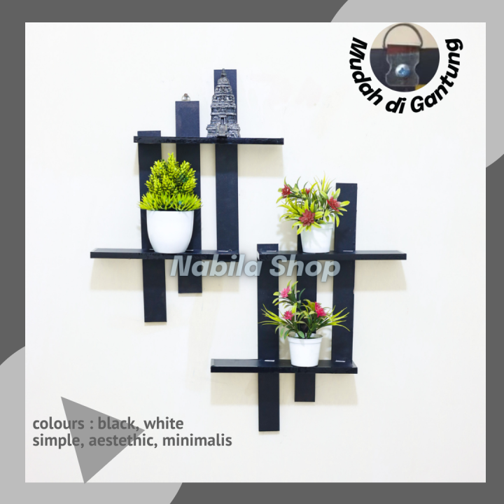 Rak Dinding Tempel Minimalis/Rak Hiasan Ruang Tamu Model Angklung ...