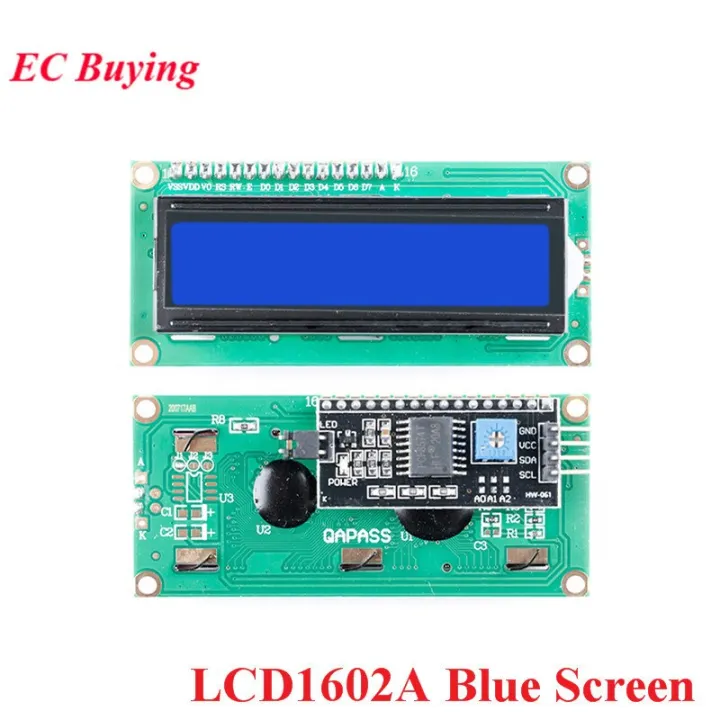 1602 LCD Display Module Blue Screen IIC/I2C LCD1602 PCF8574 Adapter Plate for Arduino LCD1602A ...