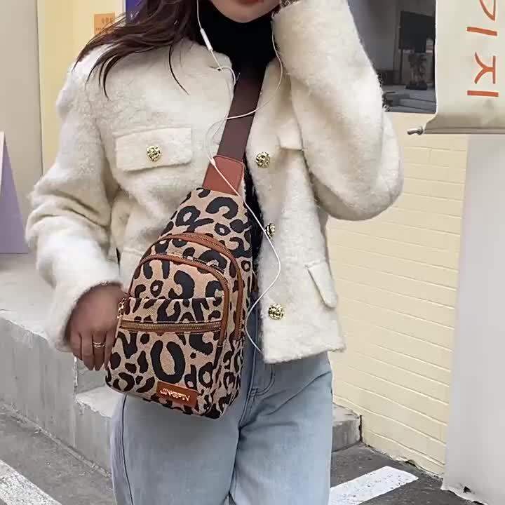 Beg Bahu Cetak Leopard R Eropah dan Amerika 2022 Beg Dada Perjalanan ...