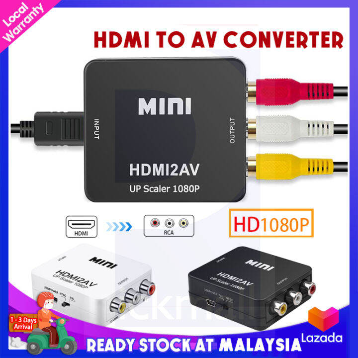 【Ready Stock】HDMI to AV RCA Audio Video CVBS Adapter HD 1080P Converter ...
