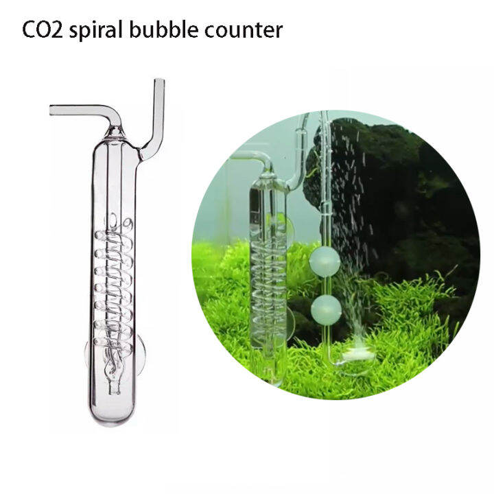 YZH Glass Spiral Bubble Counter With Suction Cups Co2 Diffuser For ...
