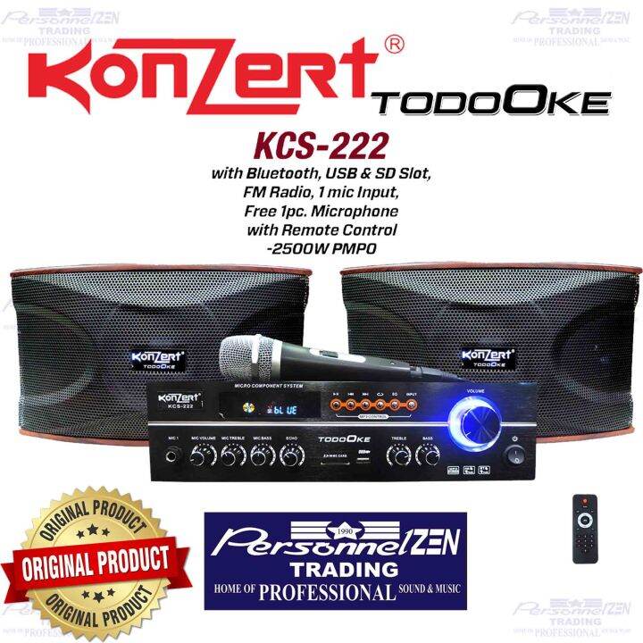 KONZERT KCS222 (KARAOKE SPEAKER AND AMPLIFIER SYSTEM) ORIGINAL | Lazada PH
