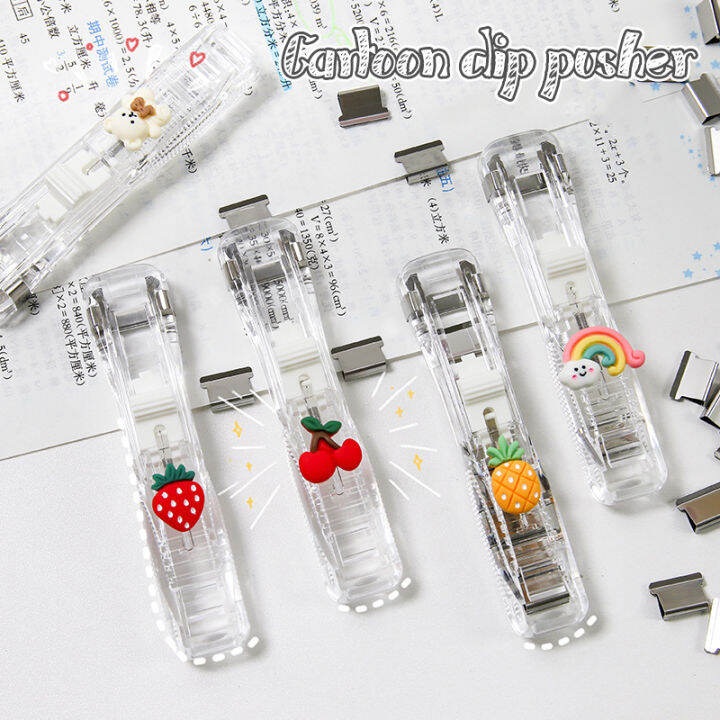 Sissi Transparent Ins Hand Paper Clipper With Refill Metal Stapler ...