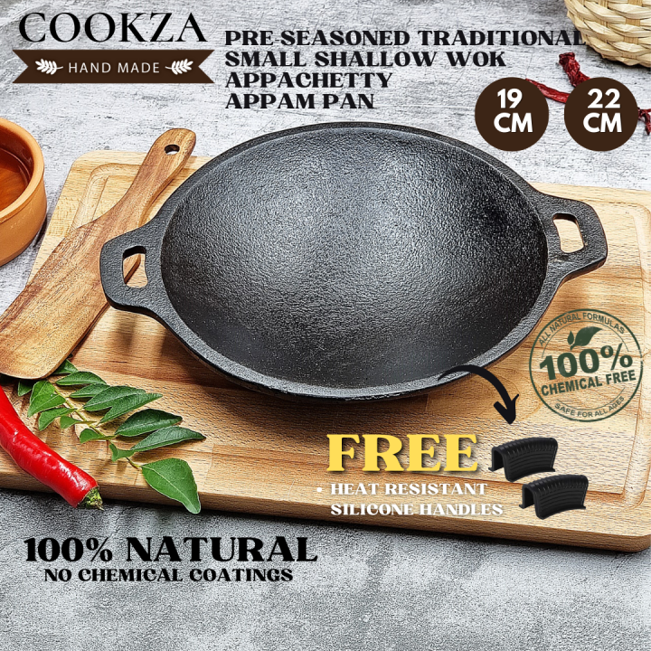 Cookza Handmade Appam Pan Indian Non Stick Paal, Tengapal Appam Pal ...