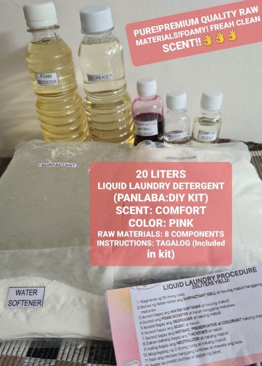 20 LITERS LIQUID WASHING DETERGENT, DIY KIT, COMFORT SCENT, LIQUID ...