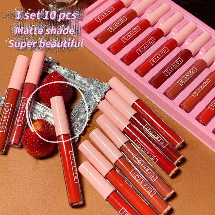 NEW 10in1 Lip tint set 10pcs/set Waterproof Lipstick Set Matte lipgloss ...