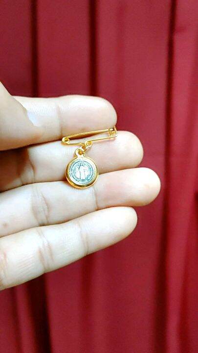 Original Anti-usog St. Benedict Miraculous Medal Amulet Babies Pin for ...