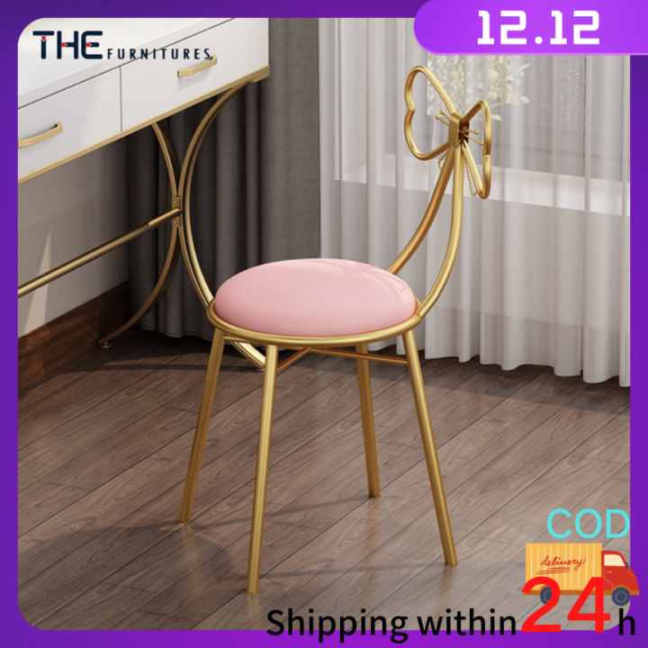 Kursi Rias Bulat Estetik/Kursi Kafe Pink/Bangku Cafe Aesthetic/Nordic ...