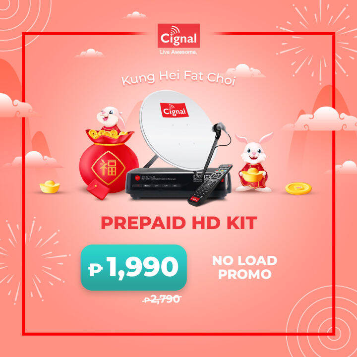 Cignal HD Prepaid Kit TV Cable | Year of the Rabbit | NO FREE LOAD ...
