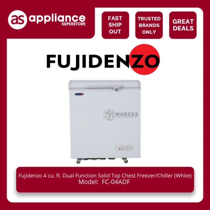 Fujidenzo 4 cu. ft. Dual Function Solid Top Chest Freezer/Chiller FC-04ADF (White) | Lazada PH