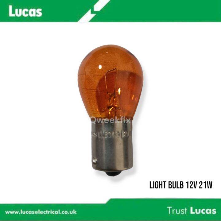 Lucas Light Bulb 12v 24w Single Contact S25 Amber | Lazada PH