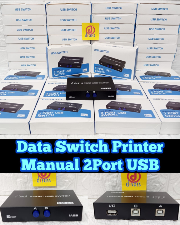 DATA SWITCH PRINTER MANUAL 2 PORT | Lazada Indonesia