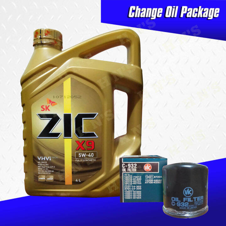 SK ZIC X9 5W-40 Fully Synthetic Motor Oil Change Bundle For Suzuki ...
