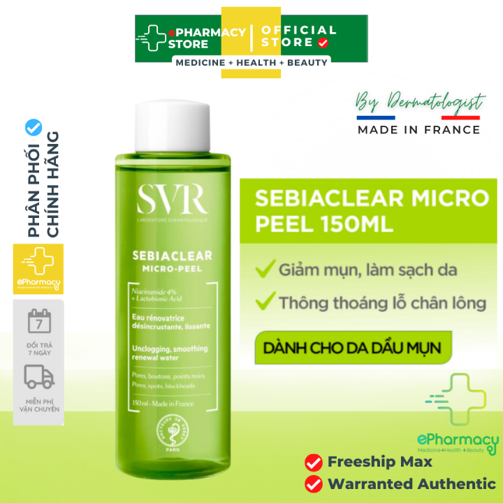 Toner SVR Sebiaclear Micro Peel nước cân bằng thanh lọc, tẩy tế bào ...