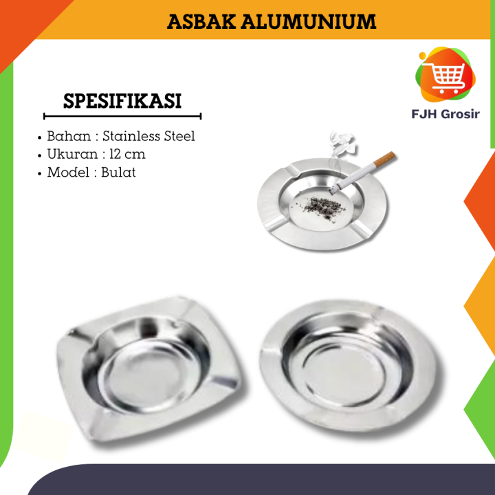 Asbak Aluminium Asbak Petak ASB-01 Asbak Rokok Stainless / Asbak Murah ...