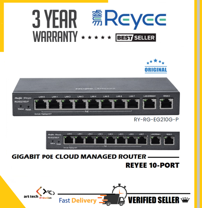REYEE 10-PORT GIGABIT POE CLOUD MANAGED GATEWAY ( RY-RG-EG210G-P ) | Lazada
