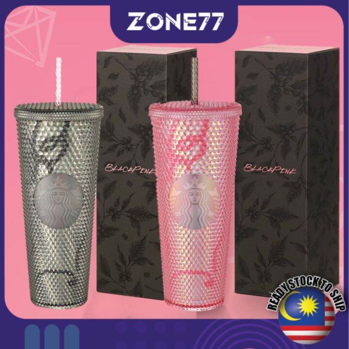 710ML BLACKPINK X Star.buck.s Bling Tumbler Jisoo Doodle Cold Cup Coffee Cup Durian Cup Water ...