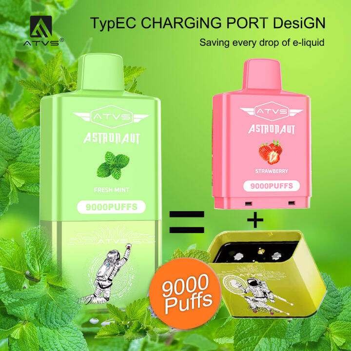 （COD/LEGIT）ATVS 9000 puffs 3% NIC 500mAh 10ML Liquid Capacity ...