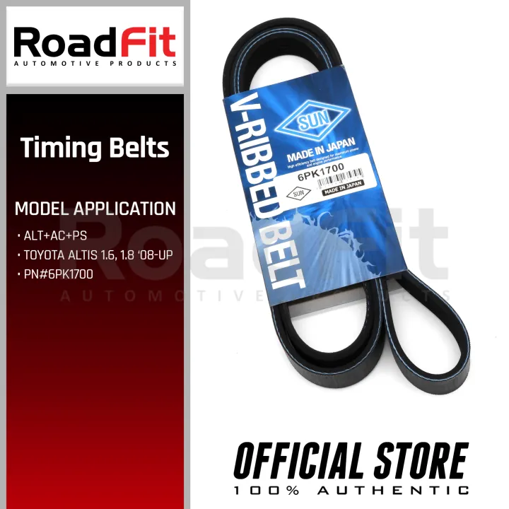Sun V-Ribbed Belt / V-Belt 6PK1700 for Toyota Altis 1.6/1.8 2008-up ...