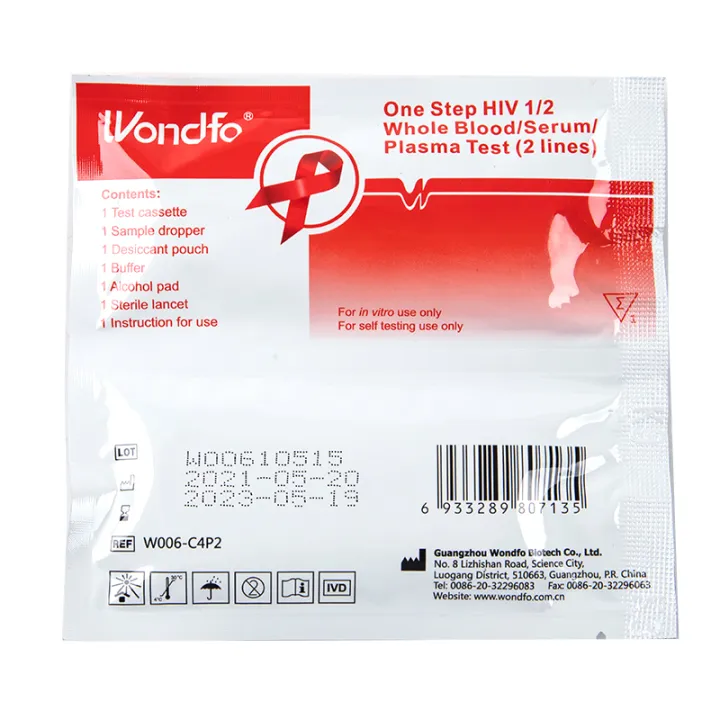 1 Test One Step HIV 1/2 Whole Blood/Serum/Plasma Test Health Care ...