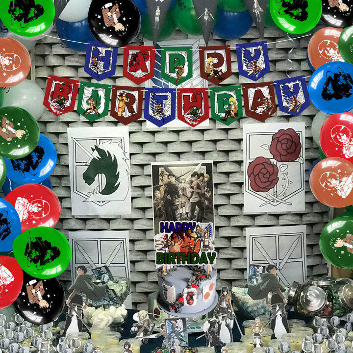 Attack on Titan Balloon for Birthday Party Decoration set with Happy ...