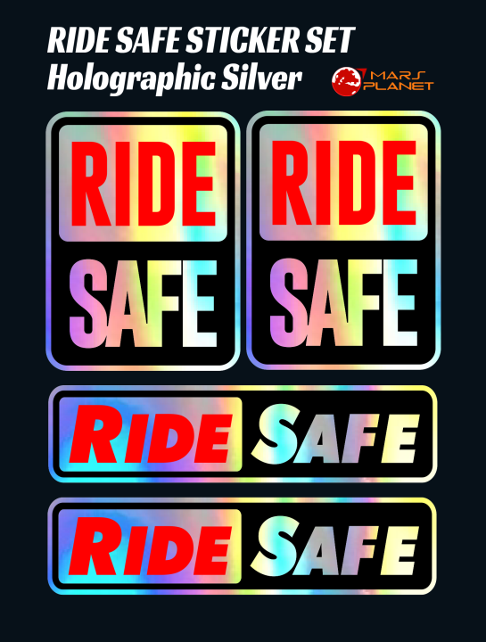 RIDE SAFE STICKER - FOR ALL MOTORCYCLE BICYCLE HELMET CAR WATERPROOF ...