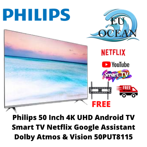 Philips 50 Inch 4K UHD Android TV Smart TV Netflix Google Assistant ...