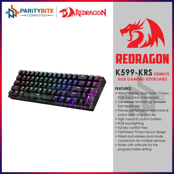 Redragon K599-KRS Deimos RGB Compact Wireless Mechanical Gaming ...