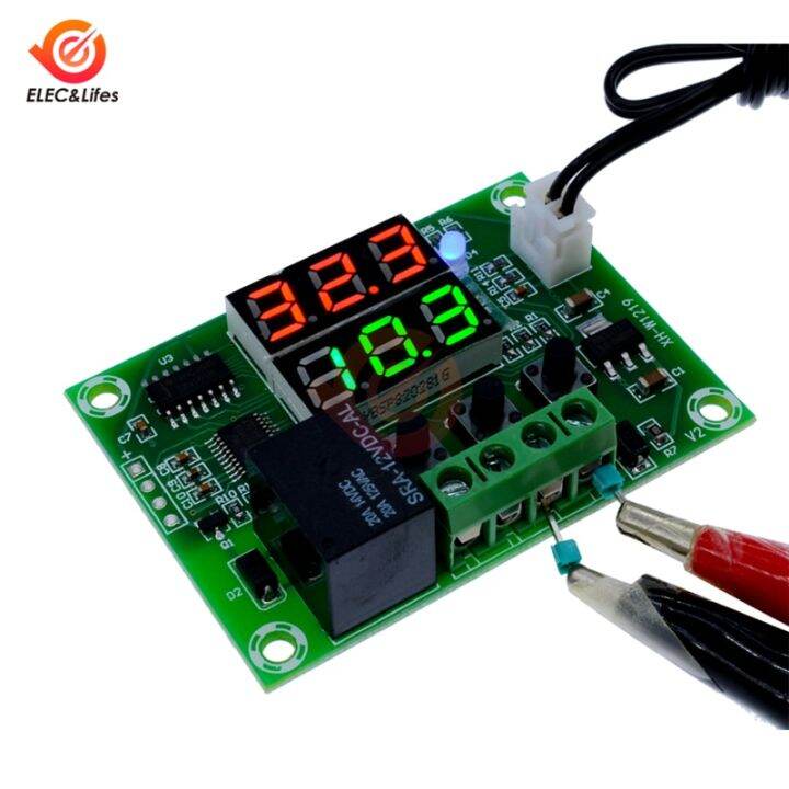 DC 12V Dual LED Digital Display Thermostat Temperature Controller ...