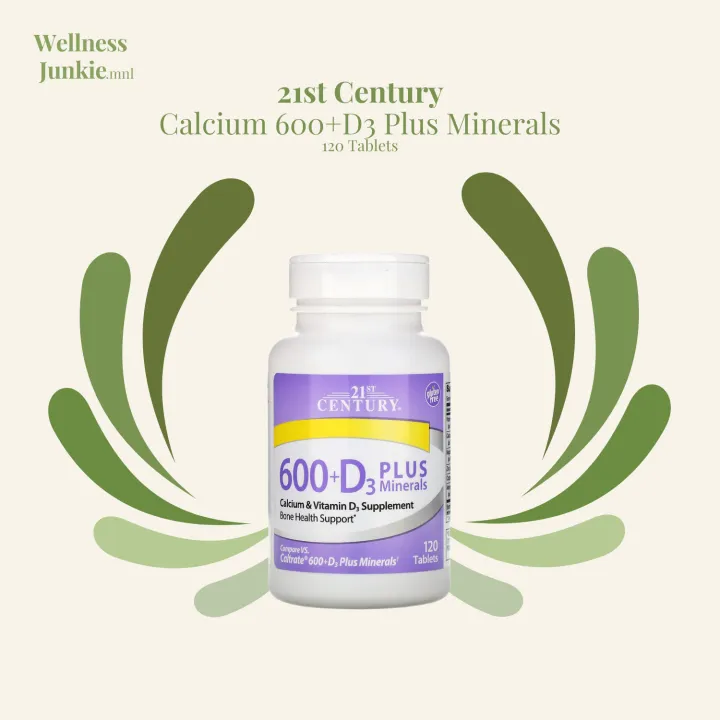 21st Century Calcium 600+D3 Plus Minerals 120 Tablets (Similar to ...