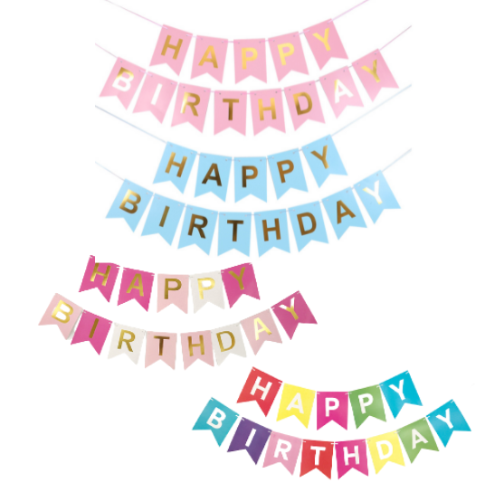 Learn and Play Happy Birthday Banner Flags With String Party ...