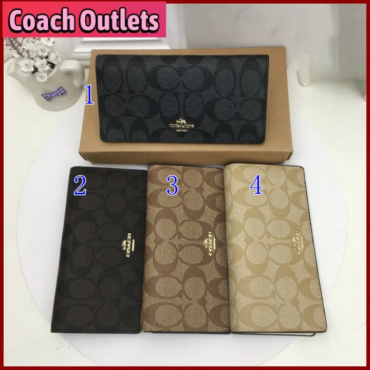 Coach Long wallet women fashion two-fold long wallet no zipper classic ...