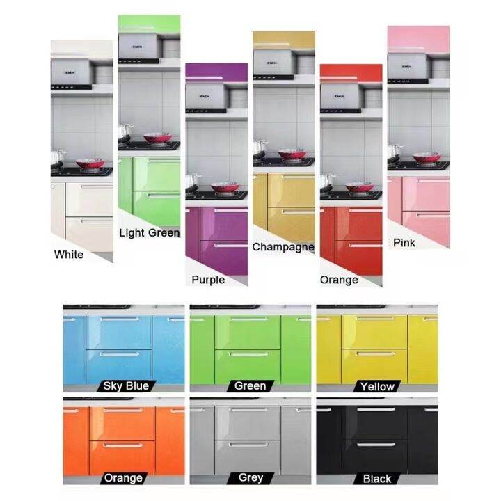 SHK Glossy Waterproof PVC Cabinet Wallpaper Self Adhesive Contact Paper ...